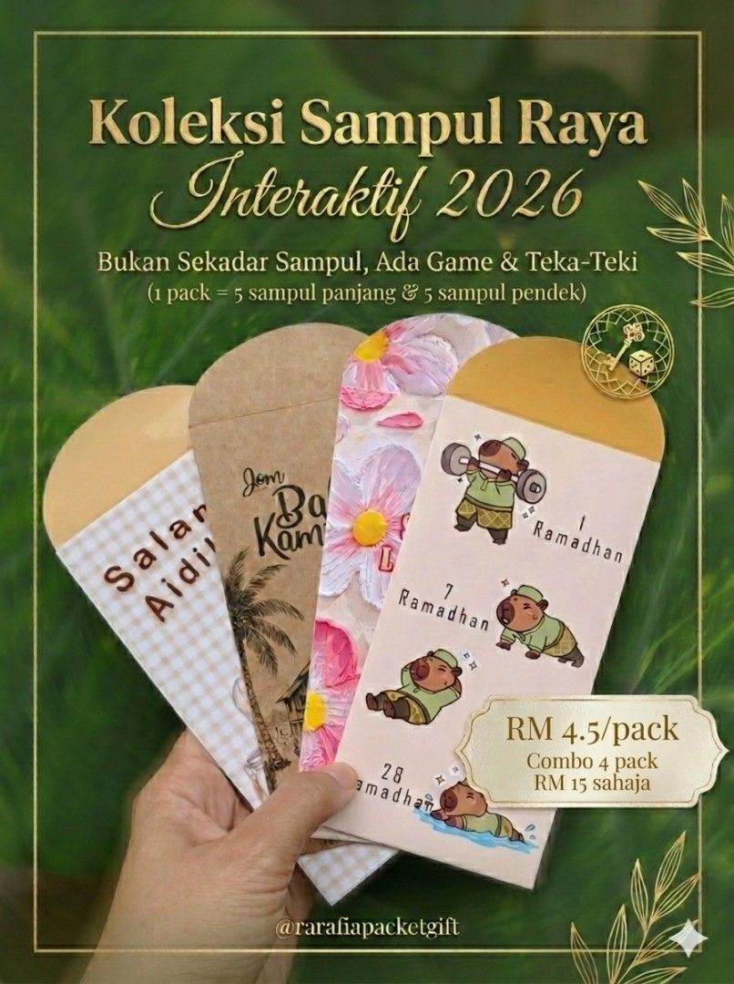 Sampul Raya Viral Aesthetic Interactive Raya Packet 2026, Hobbies ...