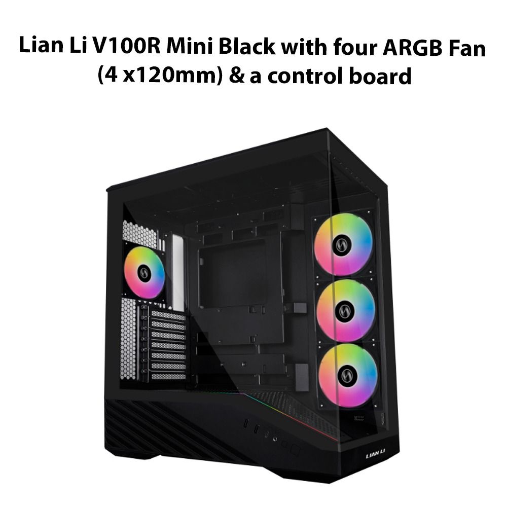 LIANLI Vector V100R Mini Tower PC Case, Pillarless, Back Connect m-ATX ...