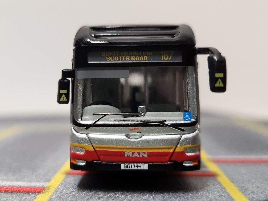 1:110 scale Singapore Man A22 SMRT Pixel livery bus model, service 167 ...