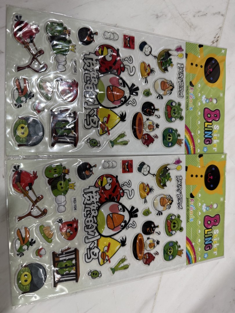 Angry Birds Sticker Sheets - New, Hobbies & Toys, Stationery & Craft ...