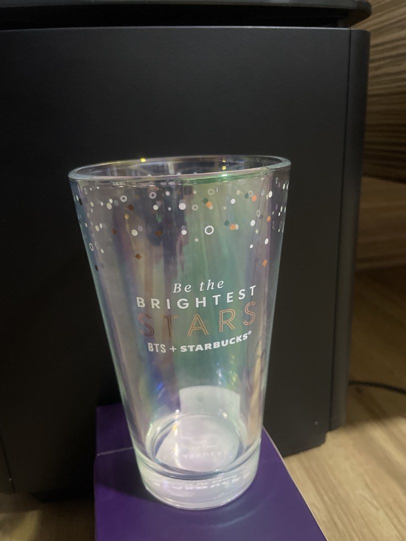BTS x Starbucks Glass - Be the Brightest Stars, Hobbies & Toys ...