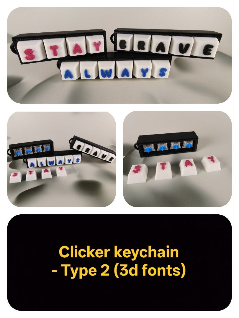 3D Printed Clicker Alphabet Keychains, Hobbies & Toys, Stationery ...