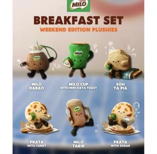 Milo Breakfast Set gao kosong with prata sugar and prata curry plushie ...