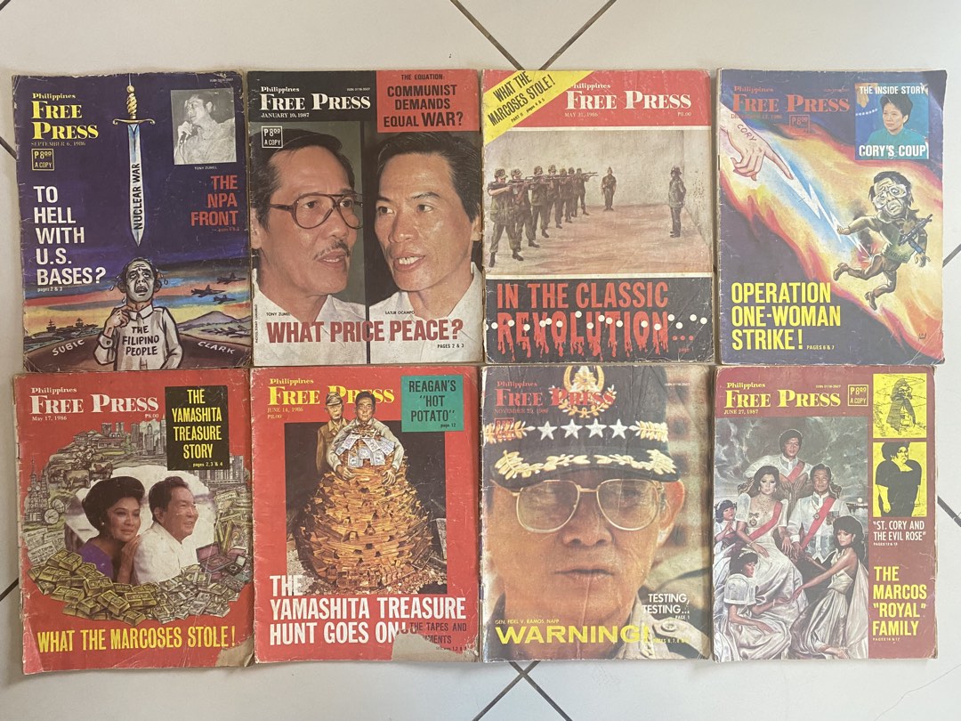 VINTAGE FREE PRESS MAGAZINE 1986-87 - Cory Aquino / Yashita Treasure ...