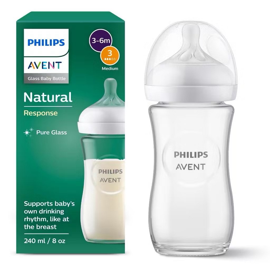 Philips Avent Natural Response Glass Baby Bottle, Babies & Kids ...