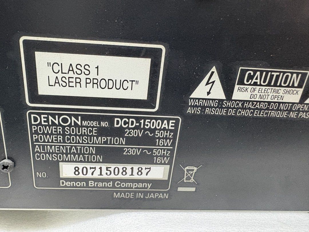 Denon DCD-1500AE Super Audio CD Player, Audio, Other Audio Equipment on ...