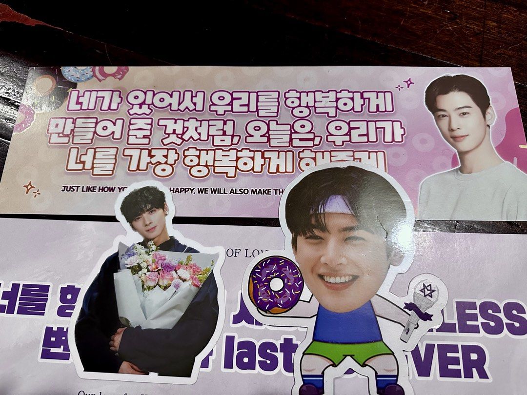 SUPER CHEAP Sale Cha Eun Woo x Dunkin' Donuts Fan Meet Stickers, Banner ...