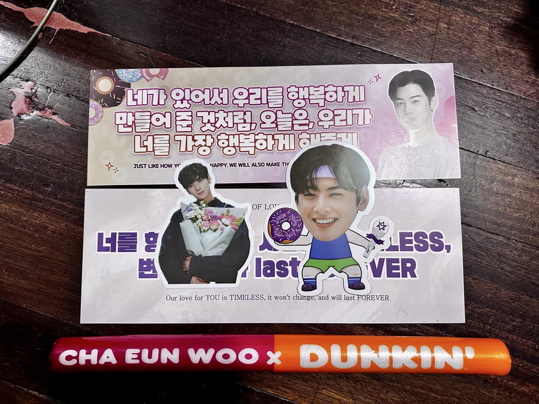 SUPER CHEAP Sale Cha Eun Woo x Dunkin' Donuts Fan Meet Stickers, Banner ...