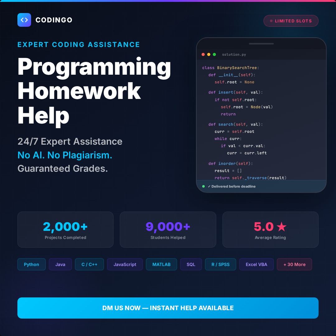 Programming Help Coding Assignment Helper Python Java C++ HTML ...