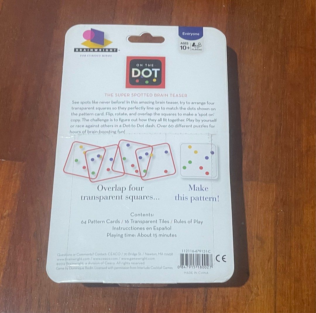 Brainwright On The Dot Brain Teaser Game, Hobbies & Toys, Toys & Games ...