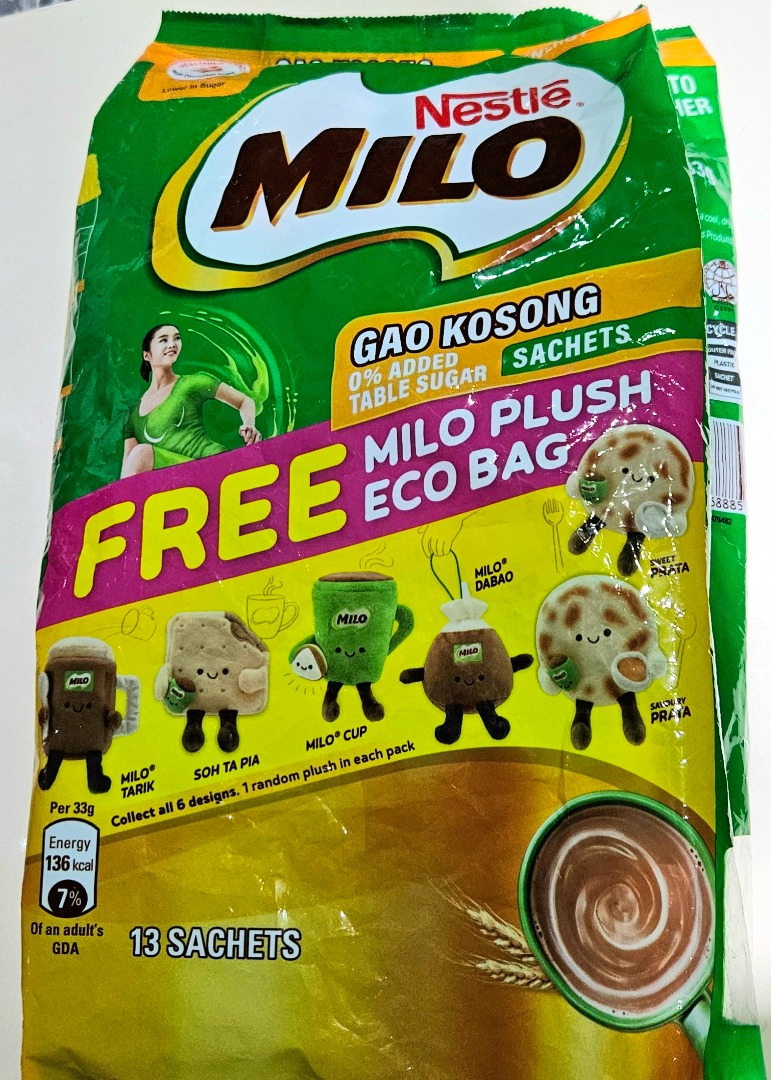 Milo Breakfast Set gao kosong with prata sugar and prata curry plushie ...