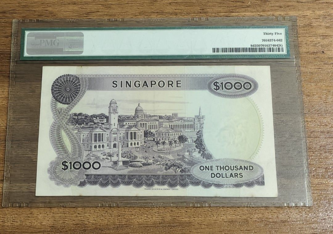 Singapore $1000 Banknote PMG Graded 35, Hobbies & Toys, Memorabilia ...