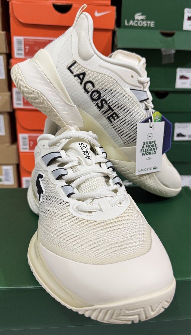 Lacoste Ag-lt23 Ultra Men Tennis Shoes, Off White, Men's Fashion ...