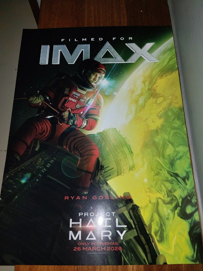 Project Hail Mary IMAX Movie Poster A3, Hobbies & Toys, Music & Media ...