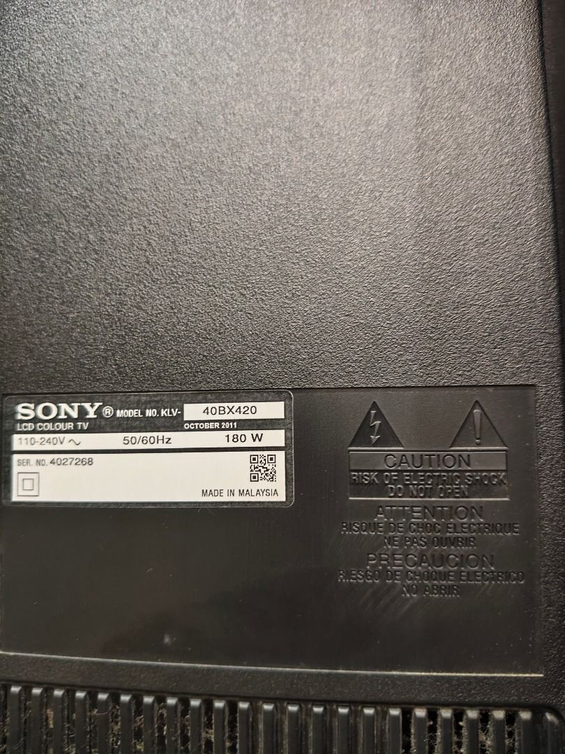 Sony Bravia 40" LCD TV, TV & Home Appliances, TV & Entertainment, TV on ...