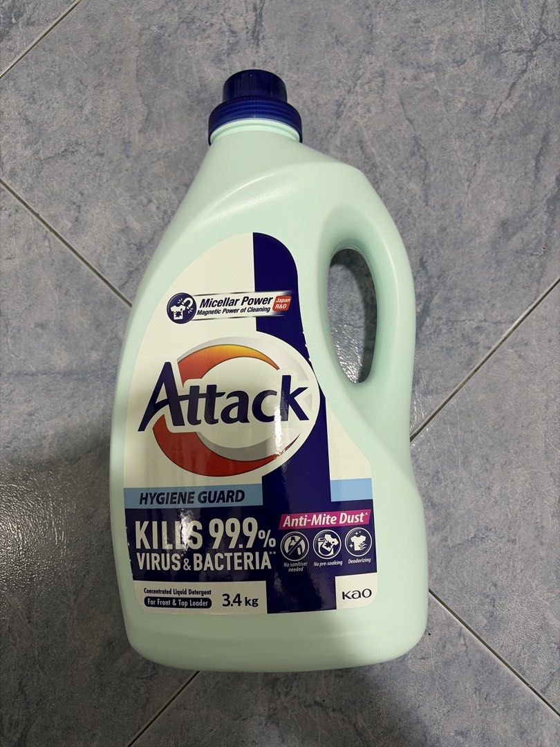 Attack Hygiene Guard Laundry Detergent 3.4kg, Furniture & Home Living ...