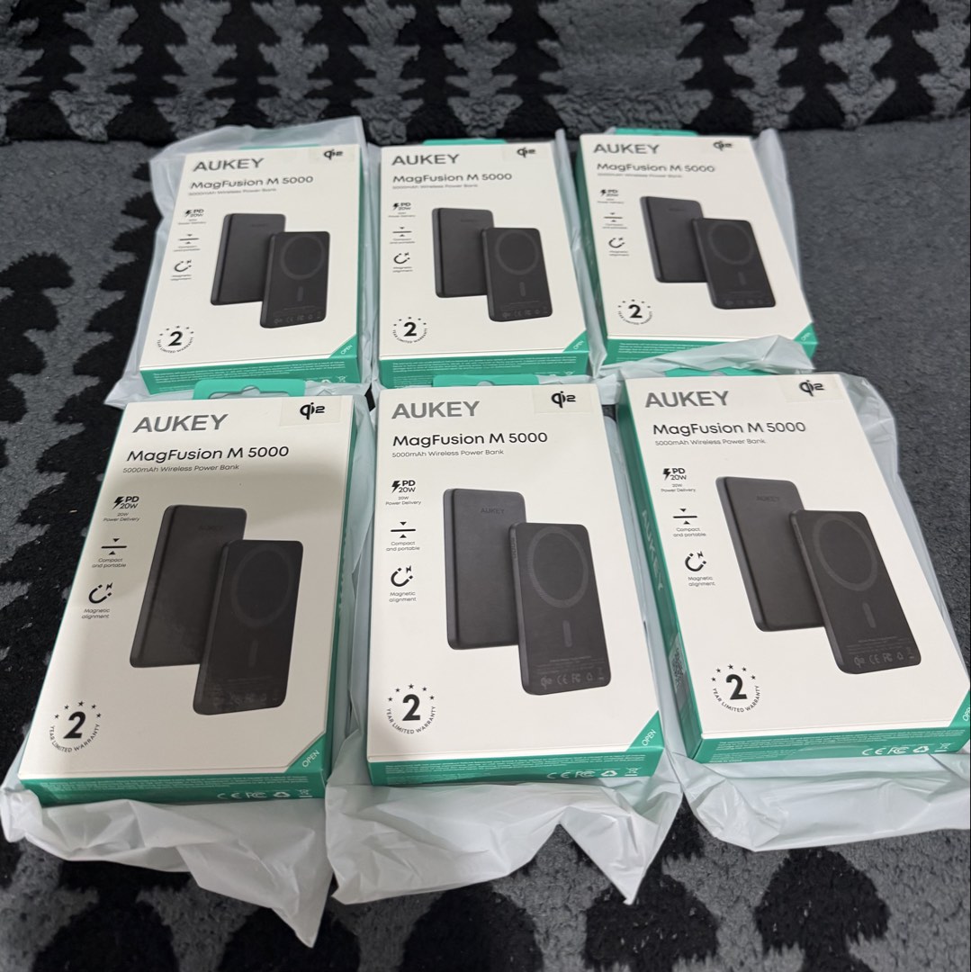 AUKEY MagFusion M 5000 20W Qi2 Magnetic Wireless Charging 5000mAh Power ...