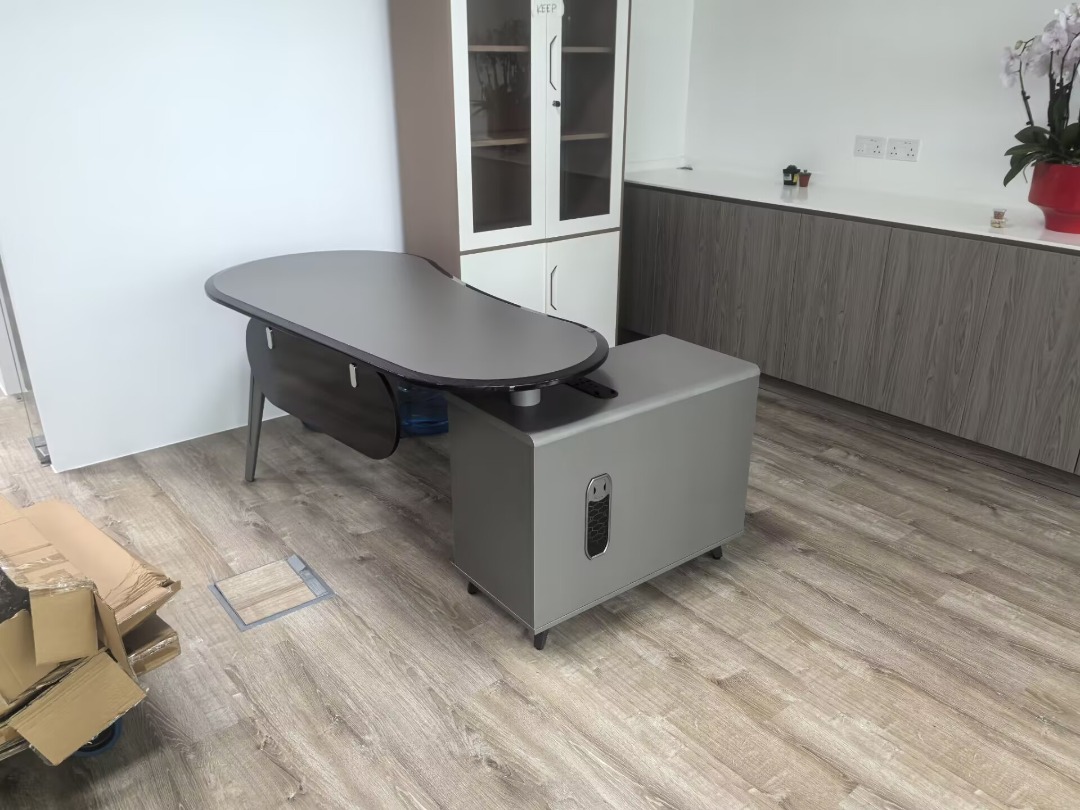DT 024 Director Table w L Shape Cabinet, Executive Table Office Table ...
