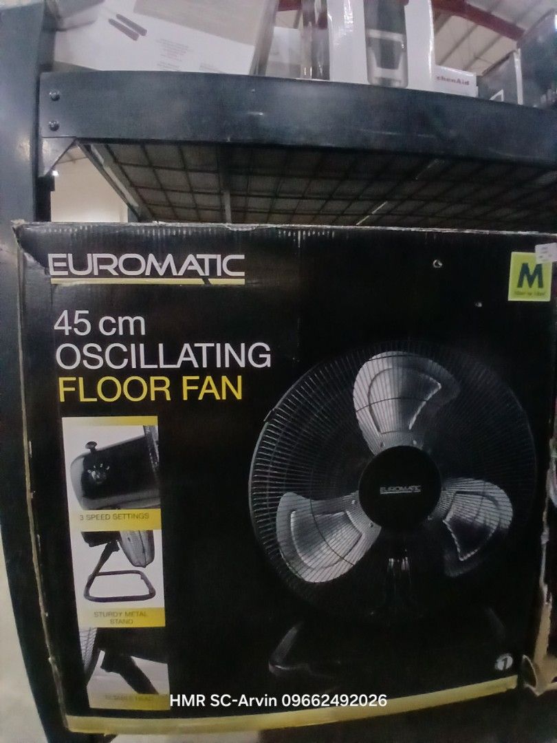 Euromatic 45cm Oscillating Floor Fan, Furniture & Home Living, Lighting ...