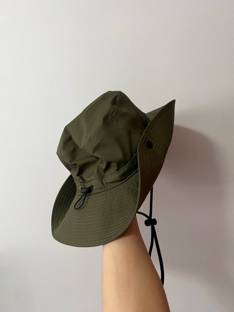 Muji Olive Green Taped Safari Hat Bucket Hat, Men's Fashion, Watches ...