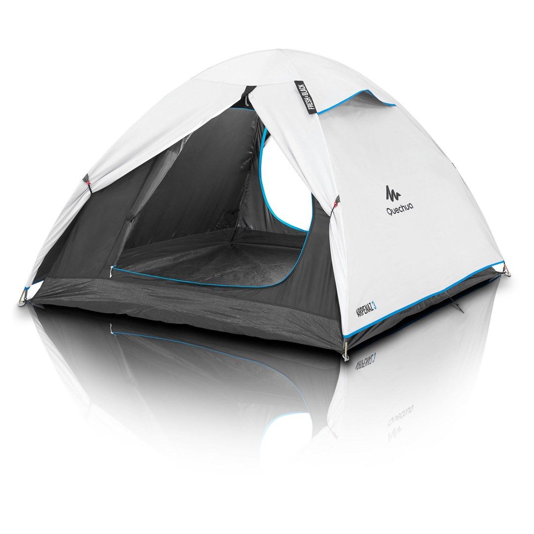 QUECHUA Camping Tent ARPENAZ - Fresh&Black - 3 Person, Sports Equipment ...