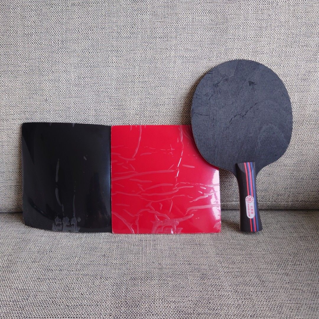 Un-used 10 Stars Table Tennis Racket Blade + 2 Brand New Orange / Blue ...