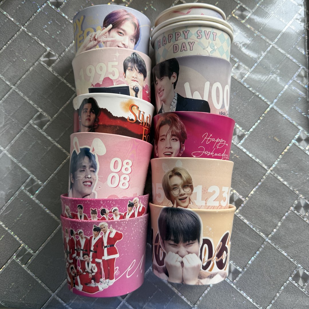 Seventeen Kpop Cupsleeves | cafe events birthday scoups jeonghan joshua ...