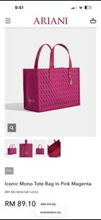 ARIANI ICONIC MONO TOTE BAG, Women's Fashion, Bags & Wallets, Tote Bags ...
