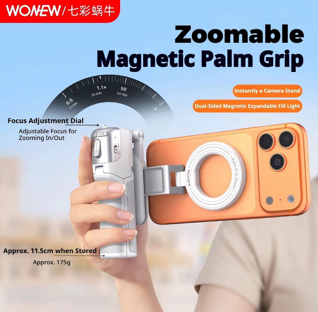WONEW Z3 Zoomable Magnetic Palm Grip Stand Combo, Mobile Phones ...