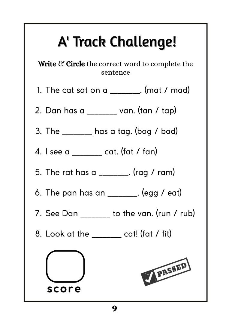 40-Page Reading Safari Workbook - Phonics, Word Families & Short ...