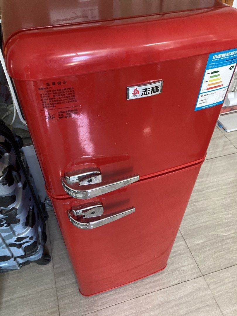 Chigo 仿古 迷你 細 雪櫃 冰箱 BCD-78P156 Red Refrigerator, 家庭電器, 廚房電器, 雪櫃及冰櫃 ...