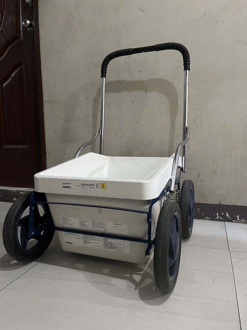 Custom diy folding push Cart with Ikea 10 gal Sortera sorting bin ...