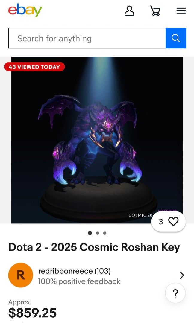 Dota 2 Collector's Aegis 2025 Cosmic Roshan Gift Key, Hobbies & Toys ...