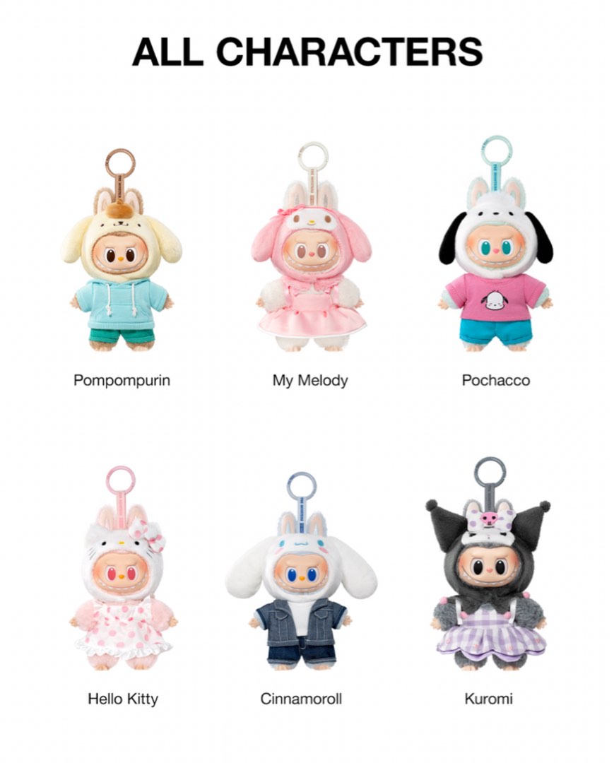(Full Case)(Free Ship) Pop Mart Labubu x Sanrio Plush Pendant, Hobbies ...