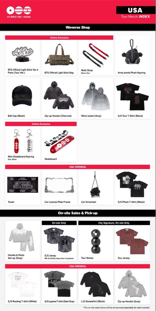 [GO] BTS WORLD TOUR ARIRANG OFFICIAL MERCHANDISE, Hobbies & Toys ...