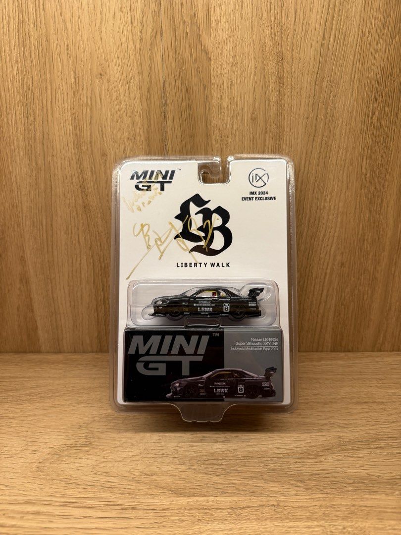 Mini GT 797 Liberty Walk IMX Nissan LB-ER34 Super Silhouette signed and ...