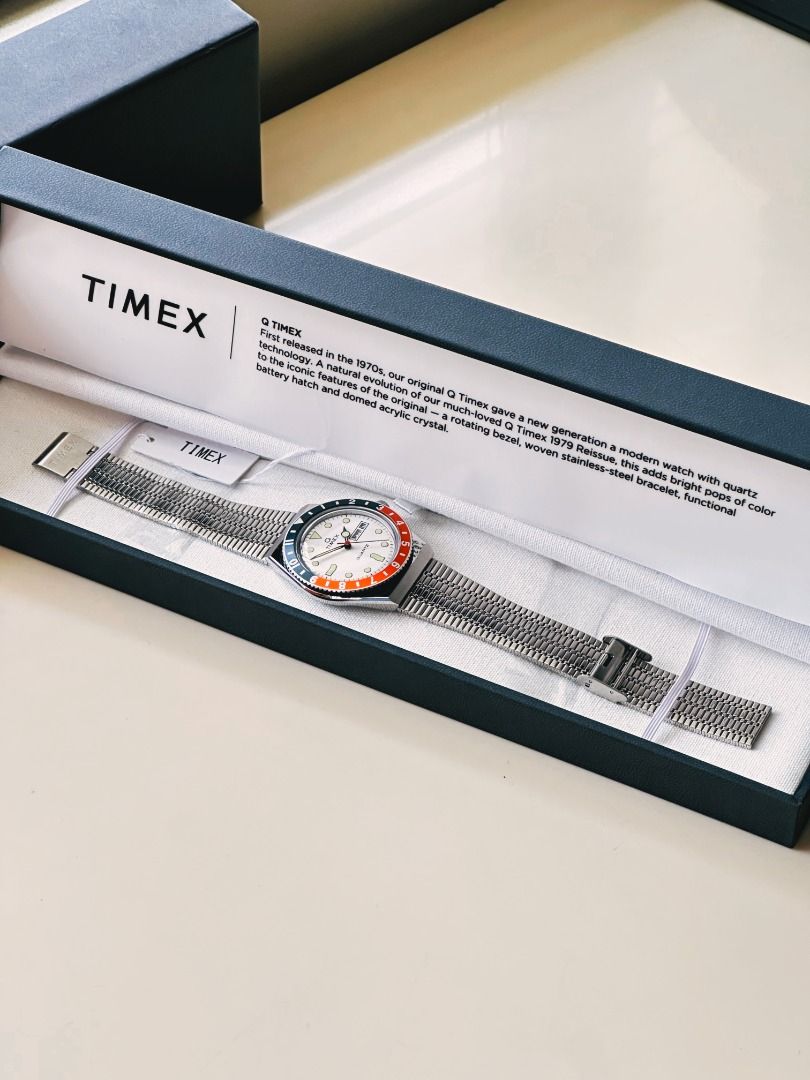 Timex Q 1979 Reissue Pepsi + Polar Dial (Rare Color), Men's Fashion ...