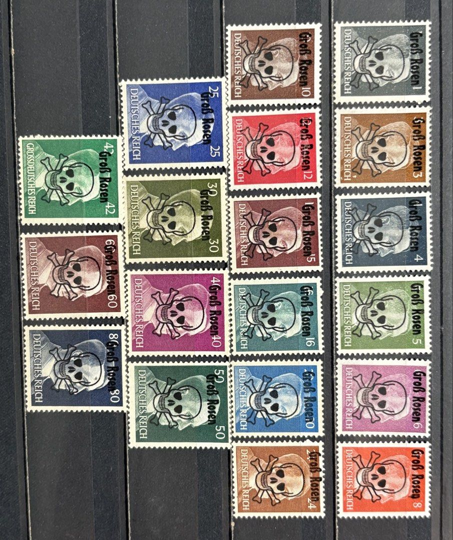 1945 German WWII Hitler Skull Stamps overprint Grob Rosen.’, Hobbies ...