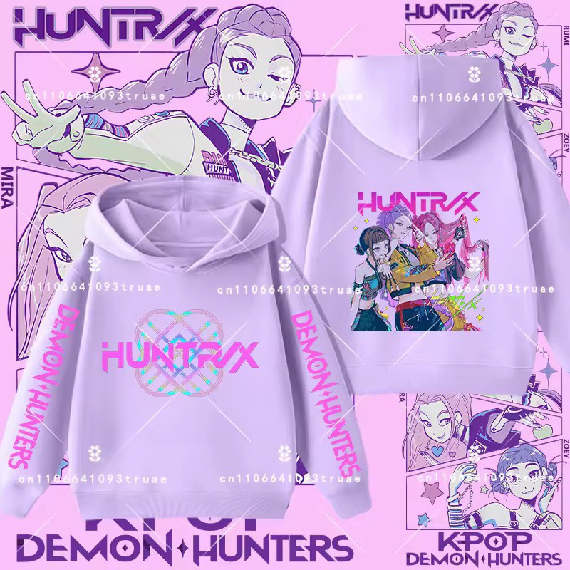 Huntrix Kpop Demon Hunters Hoodie (130), Babies & Kids, Babies & Kids ...