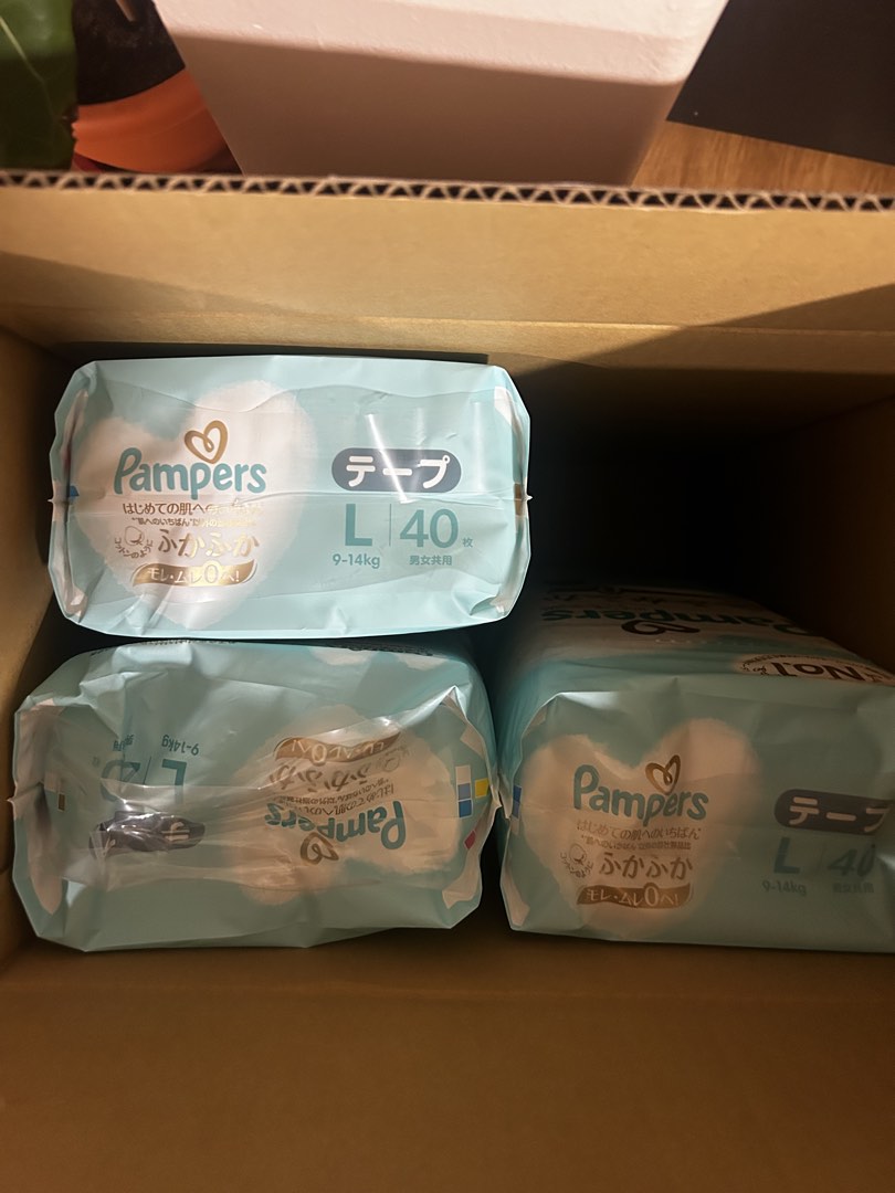 Pampers Tape Diapers - Size L (40pcs) x3, Babies & Kids, Bathing ...