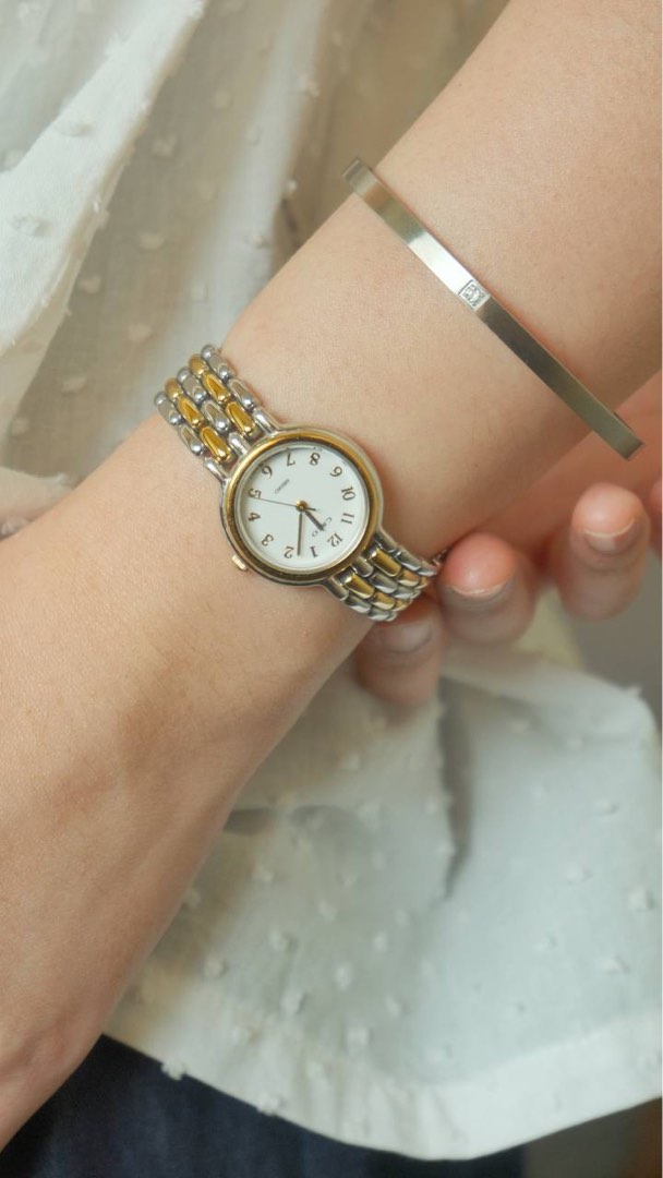 Seiko Creo Round Face Duo Toned Vintage Watch, Women's Fashion, Watches ...