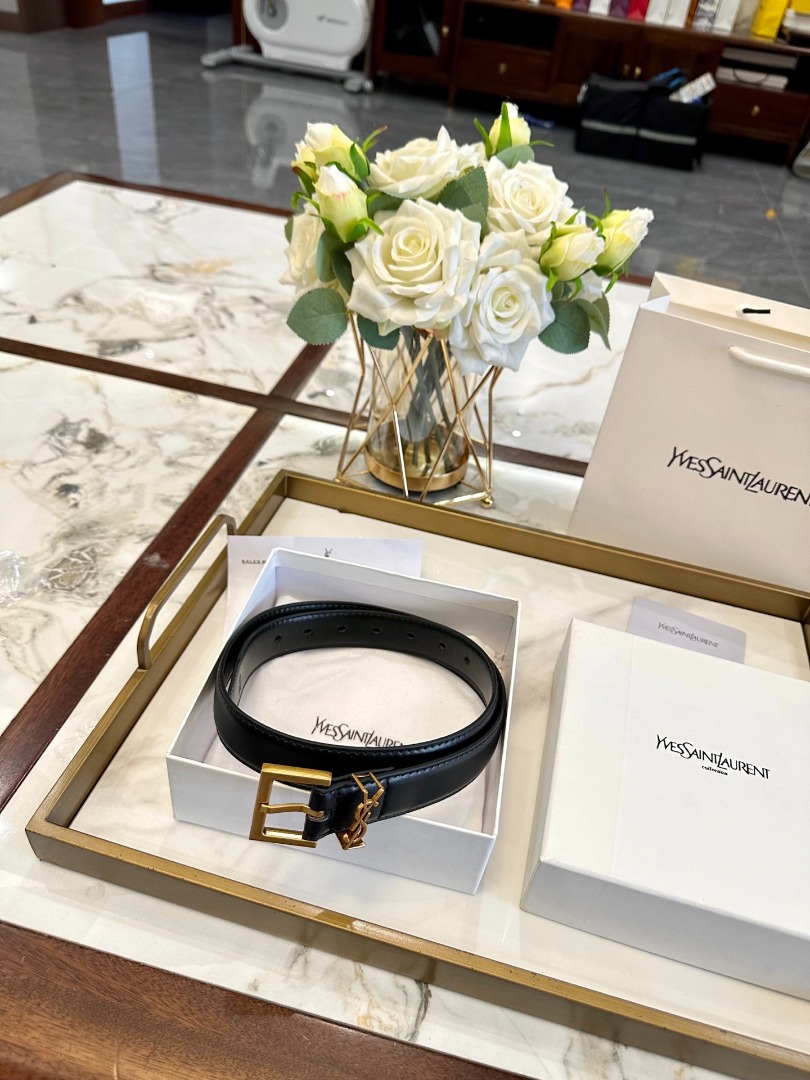 Yves Saint Laurent YSL Belt - Black, Women's Fashion, Watches ...