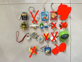 chiikawa , hello kitty , miffy , pingu , toro inoue, kirby keychain ...