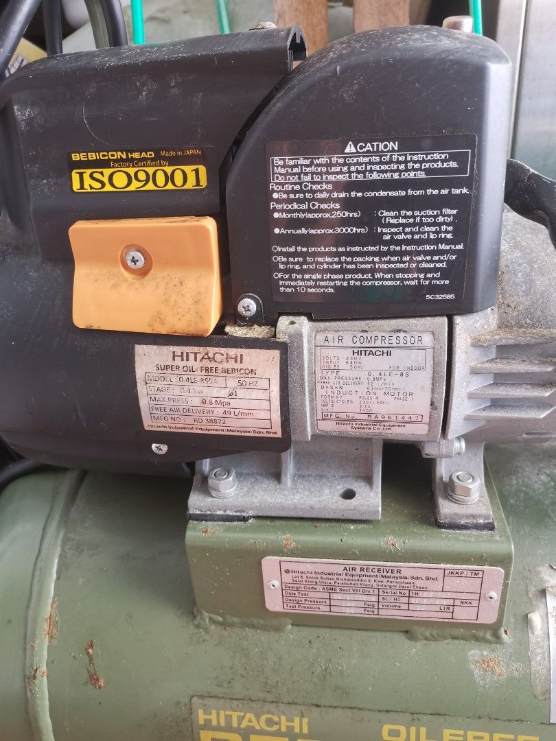 Hitachi Bebicon Oil-Free Air Compressor, Furniture & Home Living, Home ...