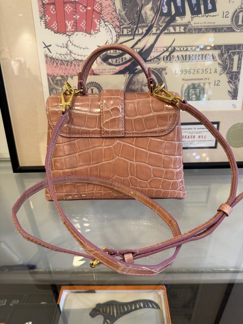 Louis Vuitton Capucines Mini Crocodile Pink Top Handle Bag Gold ...