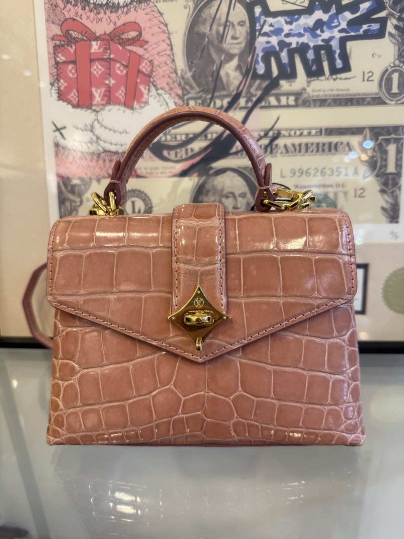 Louis Vuitton Capucines Mini Crocodile Pink Top Handle Bag Gold ...