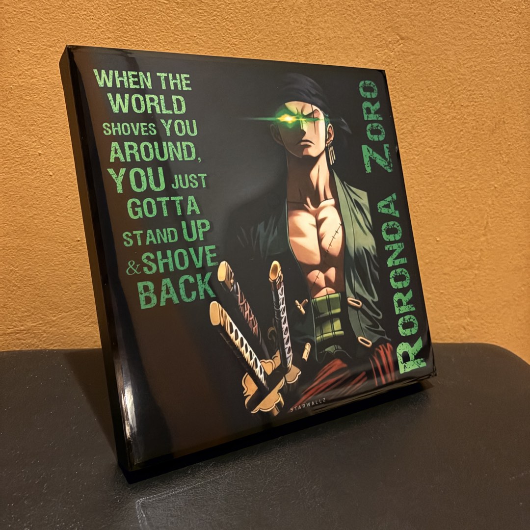 One Piece : Roronoa Zoro Motivational Pop Art Poster Frame, Furniture ...
