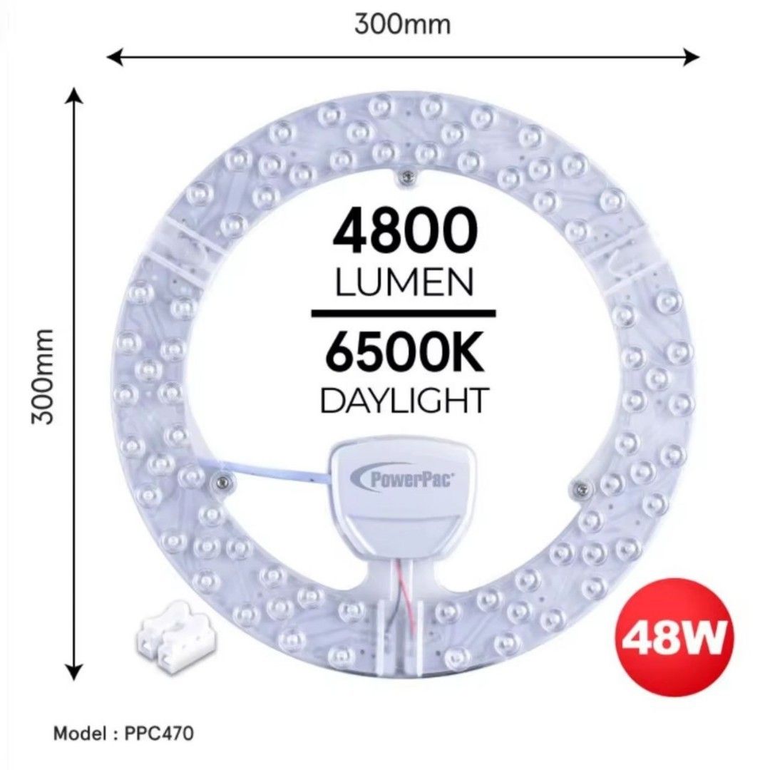 PowerPac LED Ceiling Light - 48W, 6500K Daylight, Furniture & Home ...