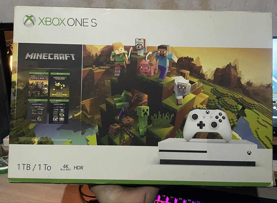 Xbox One S 1TB w/ 1 Digital Game Minecraft, Video Gaming, Video Game ...