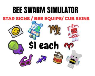 Bee Swarm Simulator Star sign Cub skin Beequip sticker voucher bee bear ...